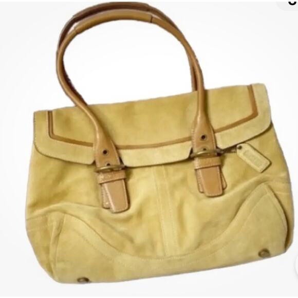 Coach | Bags | Vintage Coach Suede Handbag Tan A6 3 W X 9l 5 Handle ...